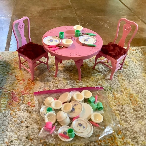 Toys | Barbie Table And Chairs Set With Accessories | Poshmark